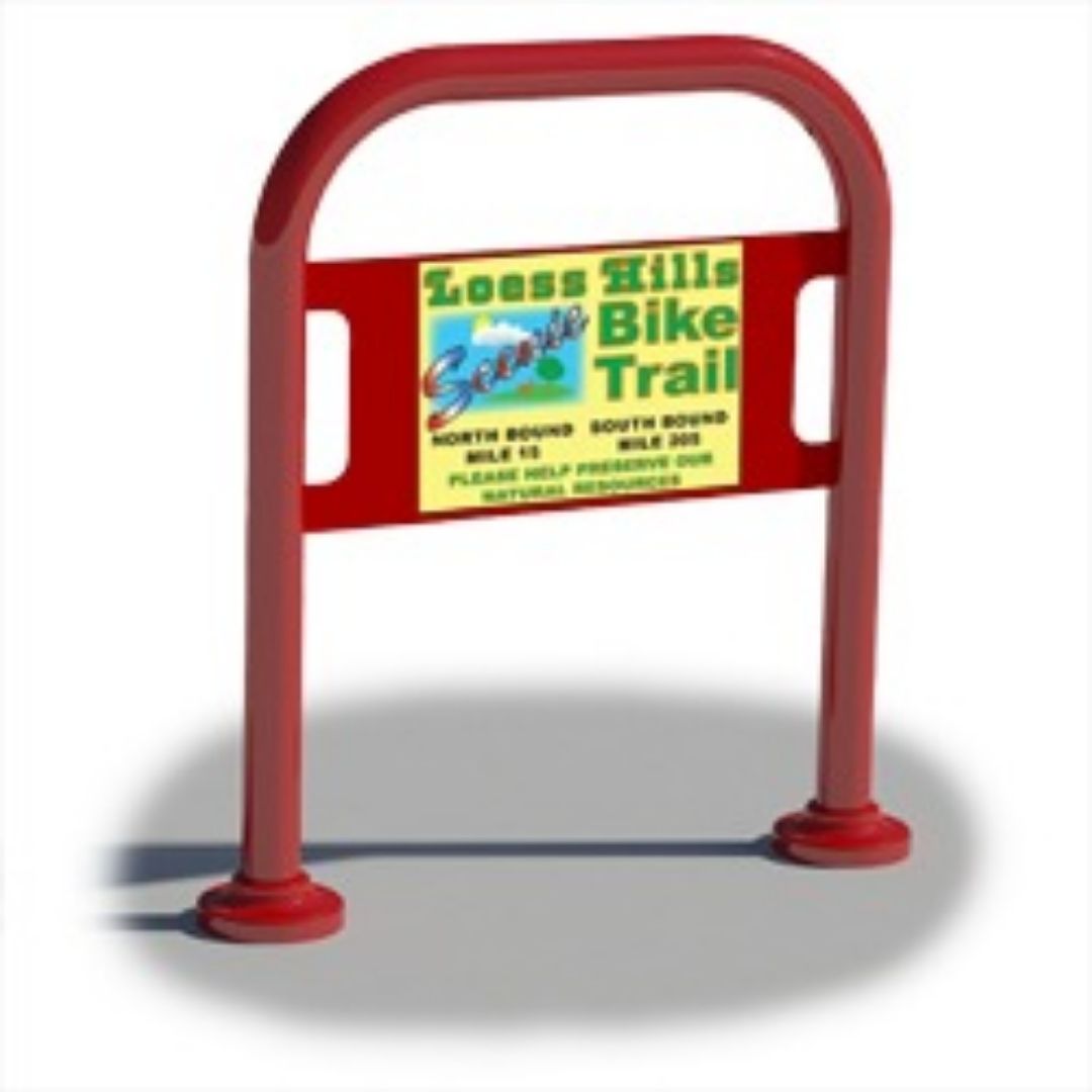Model HRES and Model HRPS - Hitching Post Bike Rack With Steel Signage ...